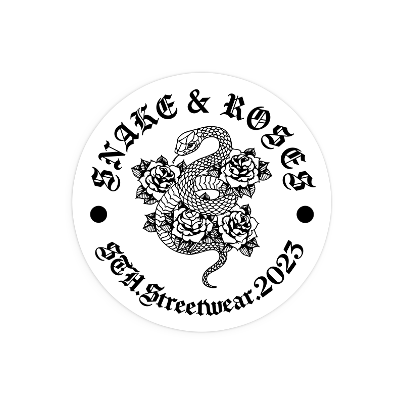 Snakes & Roses Circle - Die-Cut Stickers - SOARDOGG.COM