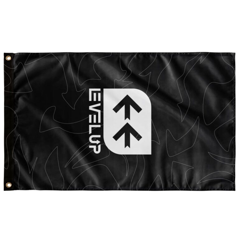 LevelUp Black - Wall Flag - SOARDOGG.COM
